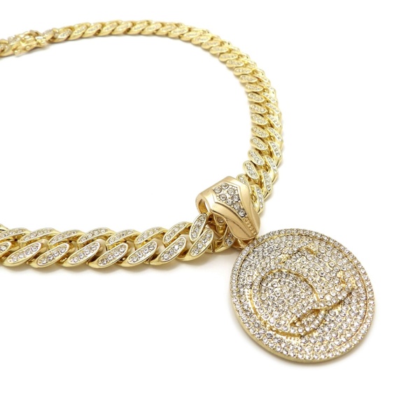 s&p | Accessories | Qc Quality Control Pendant 8 Iced Cuban Chain ...